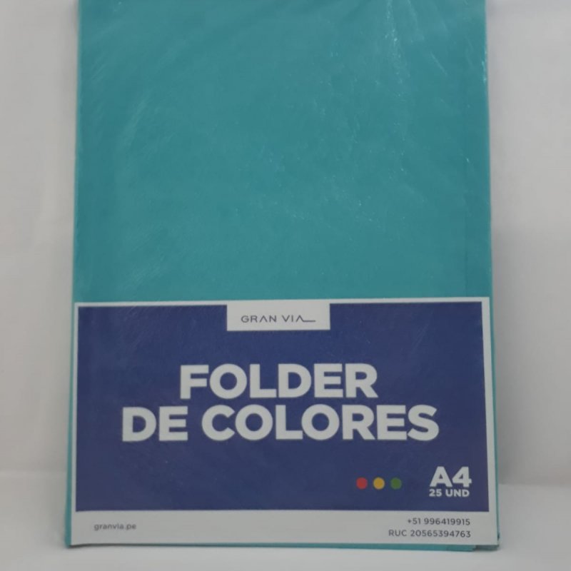 Folder a4 manila de color - turqueza - Papelera del Oriente ...