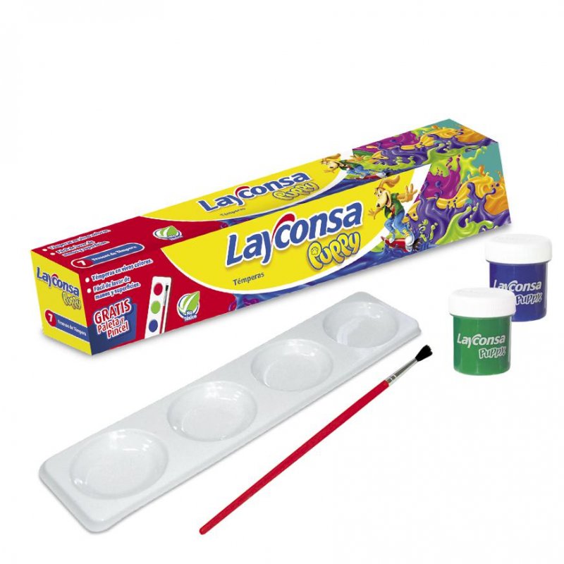 Tempera layconsa ets x 7 colores x 30ml + pincel - Papelera del Oriente ...