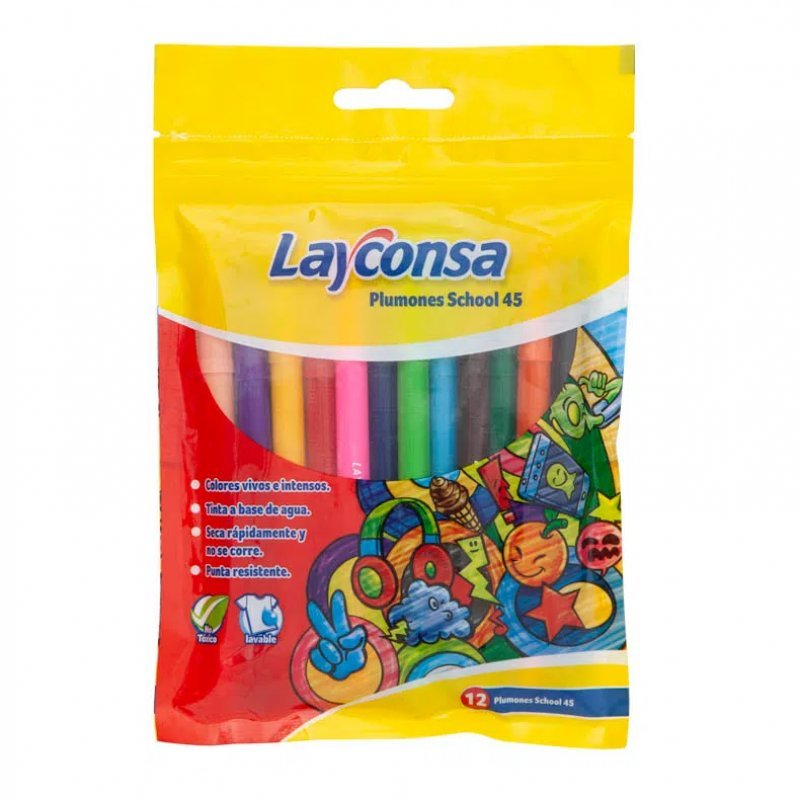 Plumon layconsa school 45 estuche x 12 - Papelera del Oriente ...