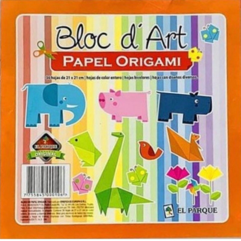 Block de papel origami el parque x 36 hjs - Papelera del Oriente ...