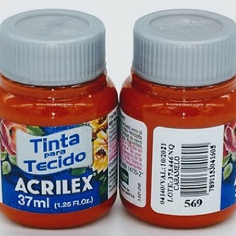 Pintura acrilex para tecido caramelo 37ml 569 - Papelera del Oriente ...
