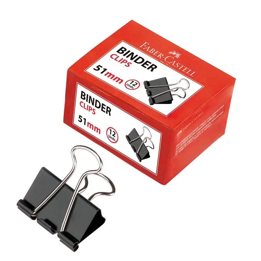 Binder clip faber 2 (51mm) caja x12 - Papelera del Oriente ...
