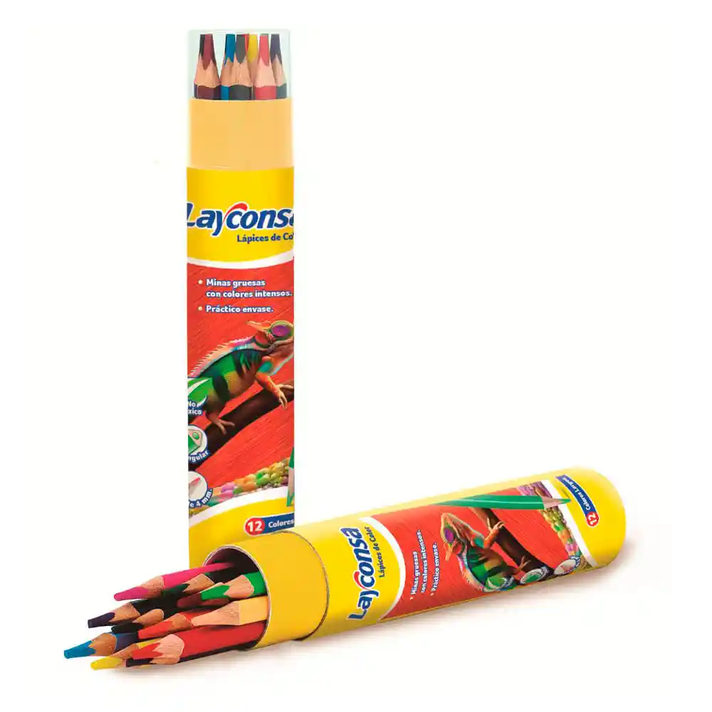 Colores layconsa x 12 largos en tubo mina 4mm - Papelera del Oriente ...