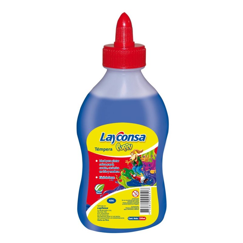 Tempera layconsa puppy x 250 cc azul c/dispensador - Papelera del ...